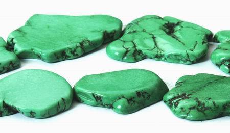 Beautiful Green Large Gaspeite Slab Beads #2 | MrBead