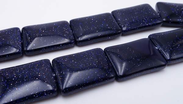 Sleek Starry Bluestone Rectangle Beads | MrBead