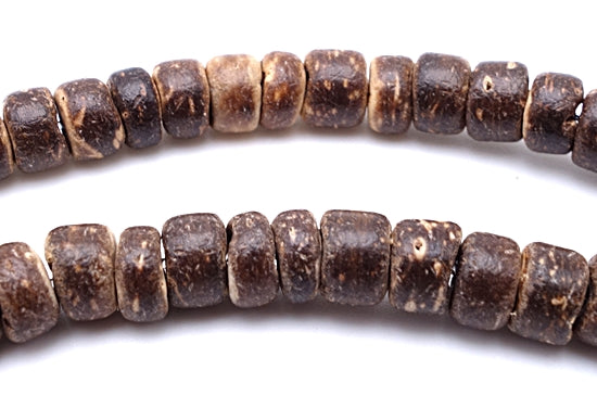 124 Waxed Dark-Chocolate Natural Coconut-Shell Heishi Beads | MrBead